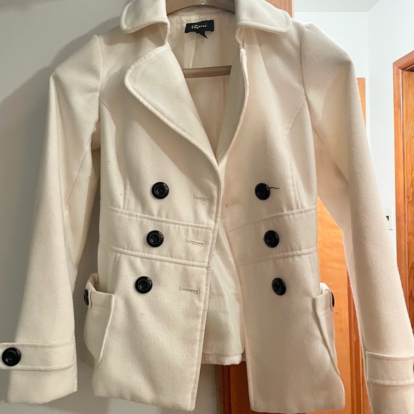 Iz Byer | Jackets & Coats | White Iz Byer Peacoat | Poshmark